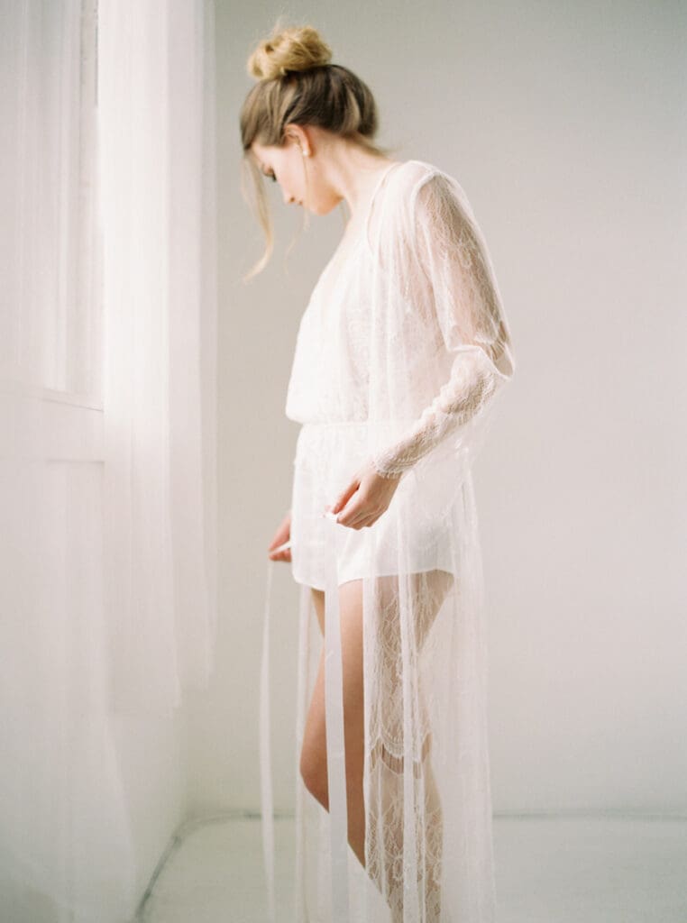 Lace Bridal Robes - Lookbook shoot for Stella Ann Designs - Showit Blog